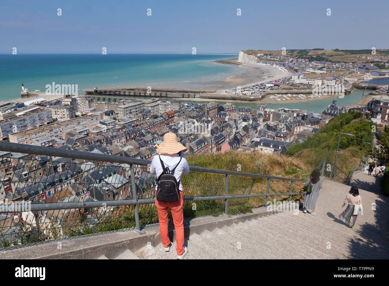 France, Seine Maritime, Le Treport, view of the city of Treport and ...