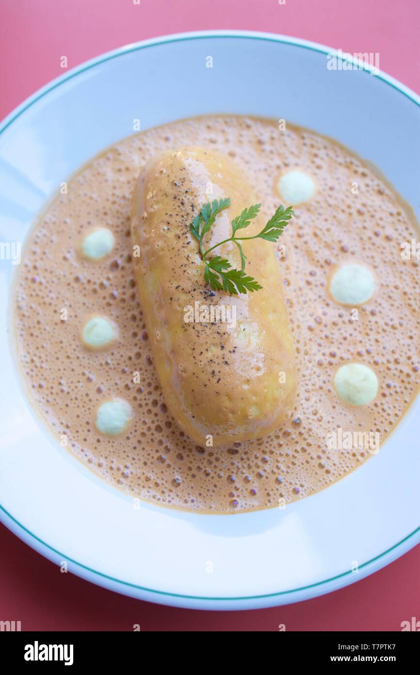 France, Ain, Vonnas, pike quenelles with nantua sauce Stock Photo - Alamy