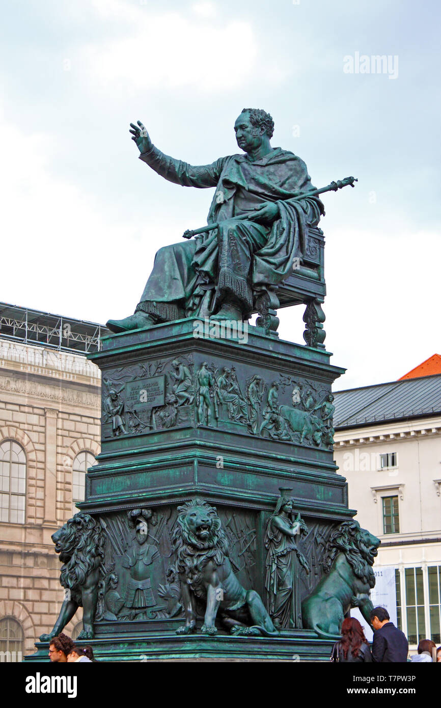 MUNICH, GERMANY – SEPTEMBER 16, 2010: Monument to Maximilian I Joseph ...