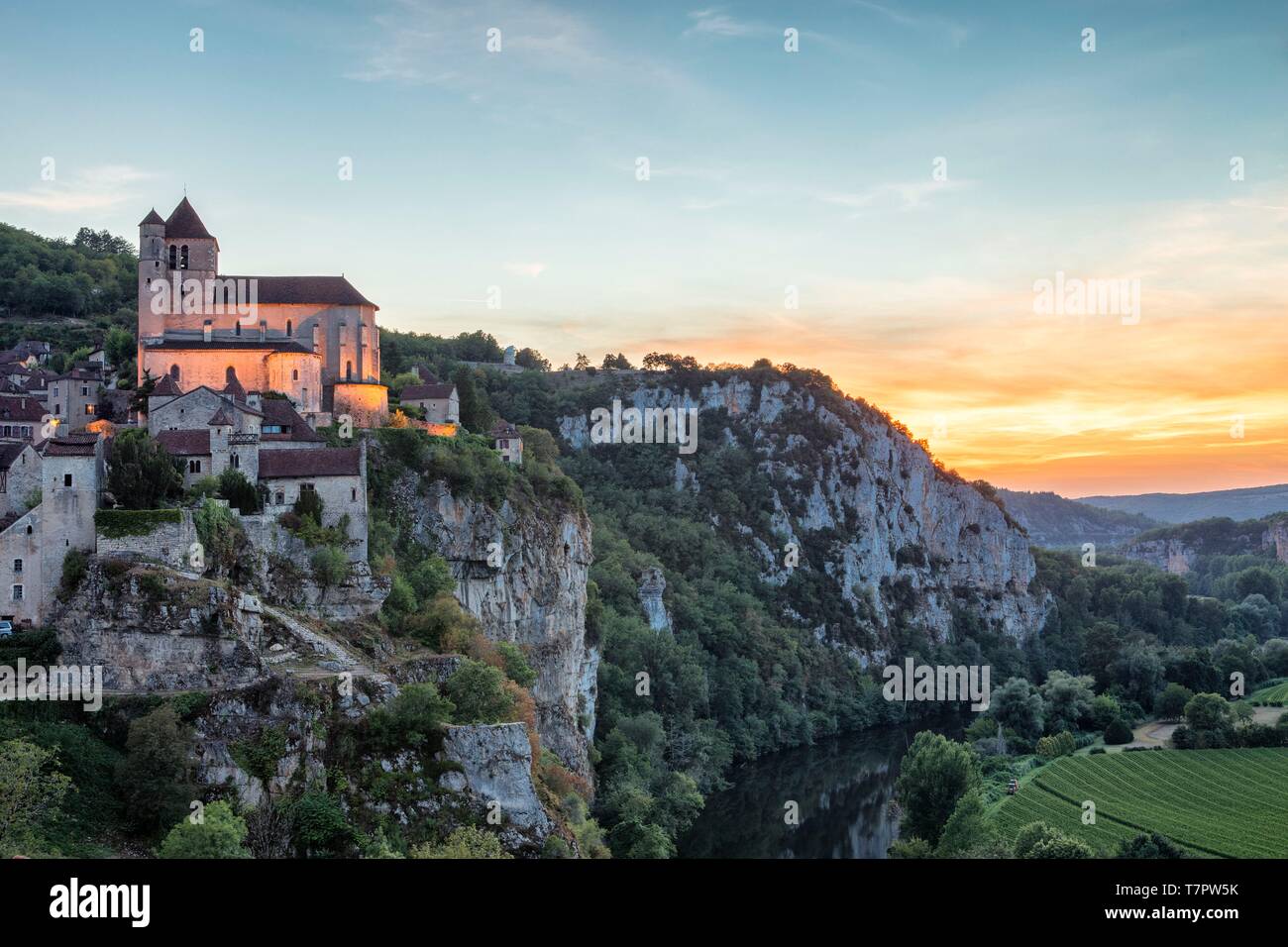 France, Lot, Saint Cirq Lapopie, labelled Les Plus Beaux Villages de ...