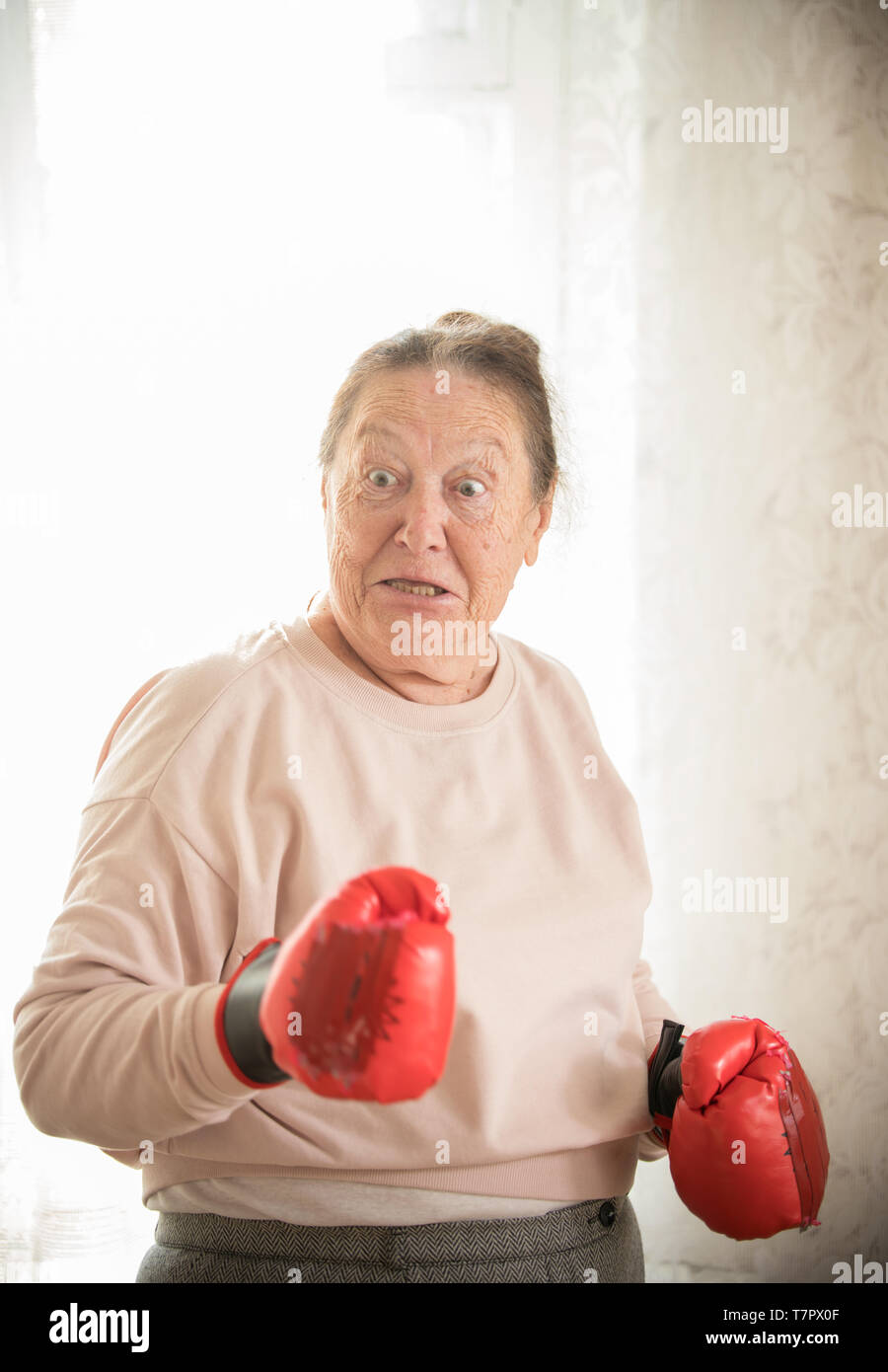 Emotional woman in boxing hi-res stock photography and images - Alamy