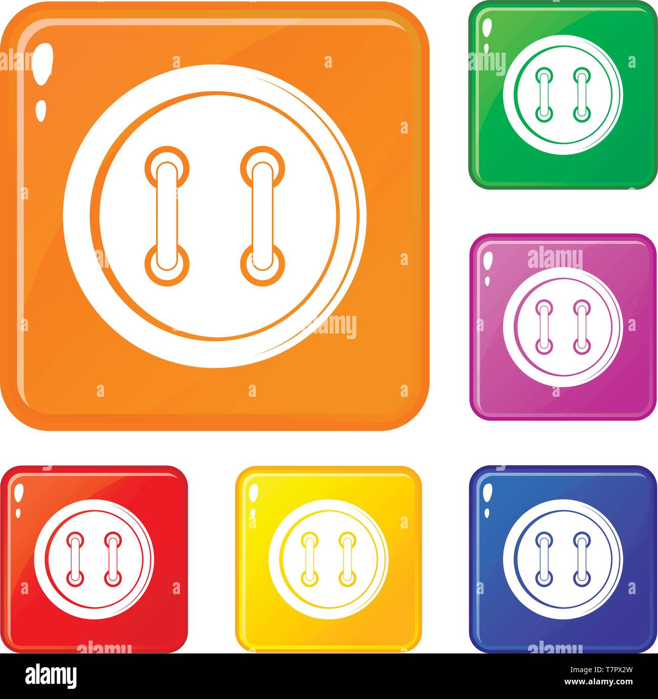 Sewing button icons set vector color Stock Vector Image & Art - Alamy