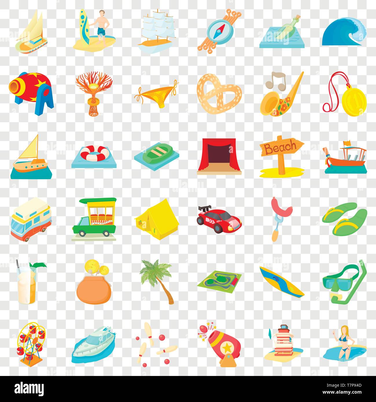 Time for travel icons set, cartoon style Stock Vector Image & Art - Alamy