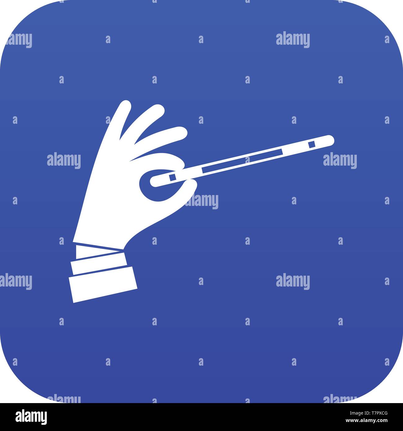 Magician hand with a magic wand icon digital blue Stock Vector Image ...