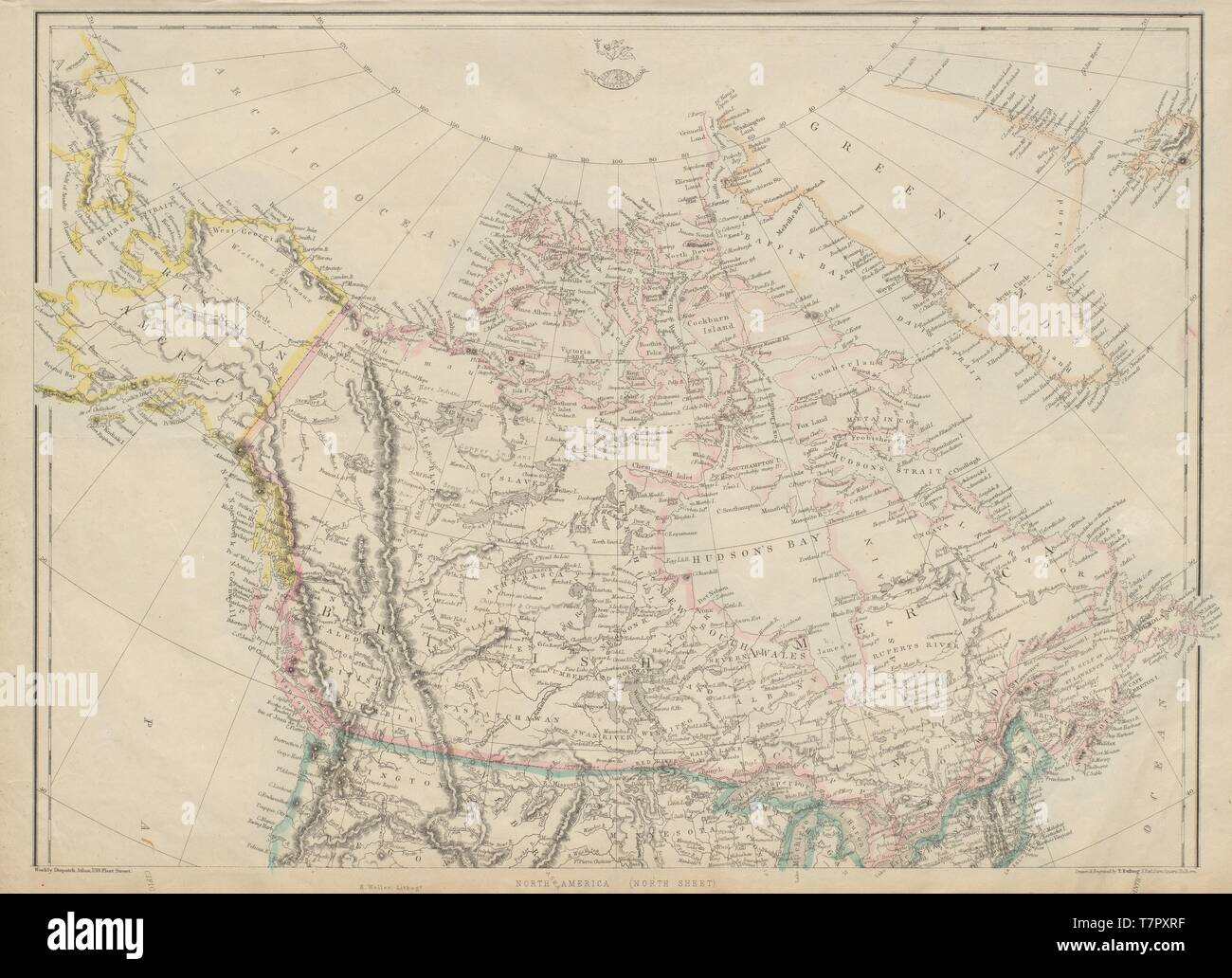 British north america map 19th century hi-res stock photography and ...