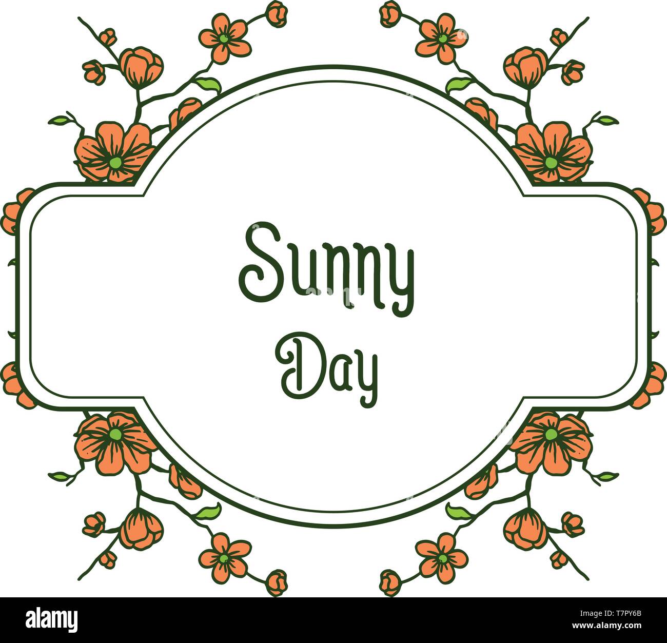 Vector illustration spring flower frame for invitation sunny day hand ...
