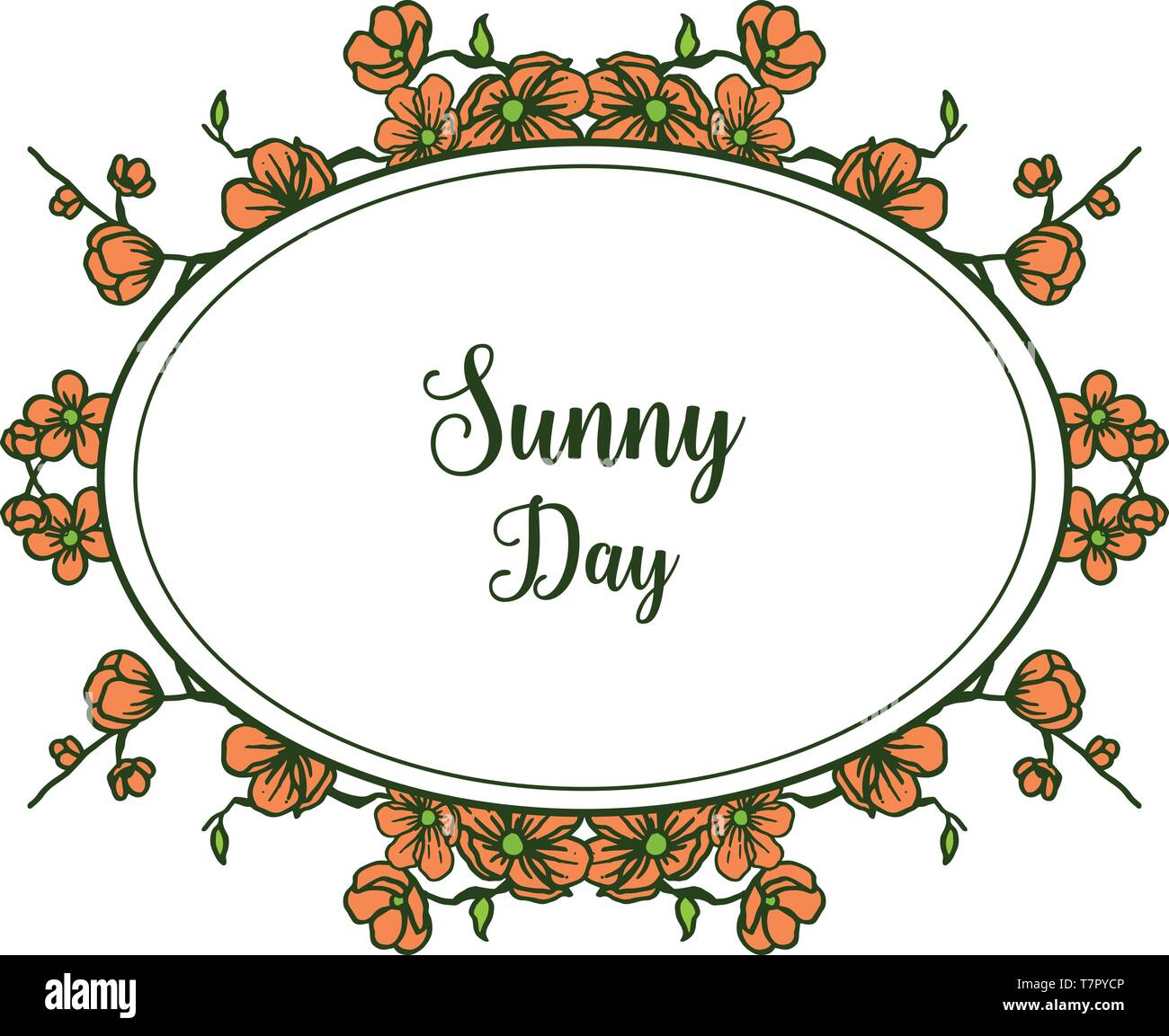 Vector illustration spring flower frame for invitation sunny day hand ...