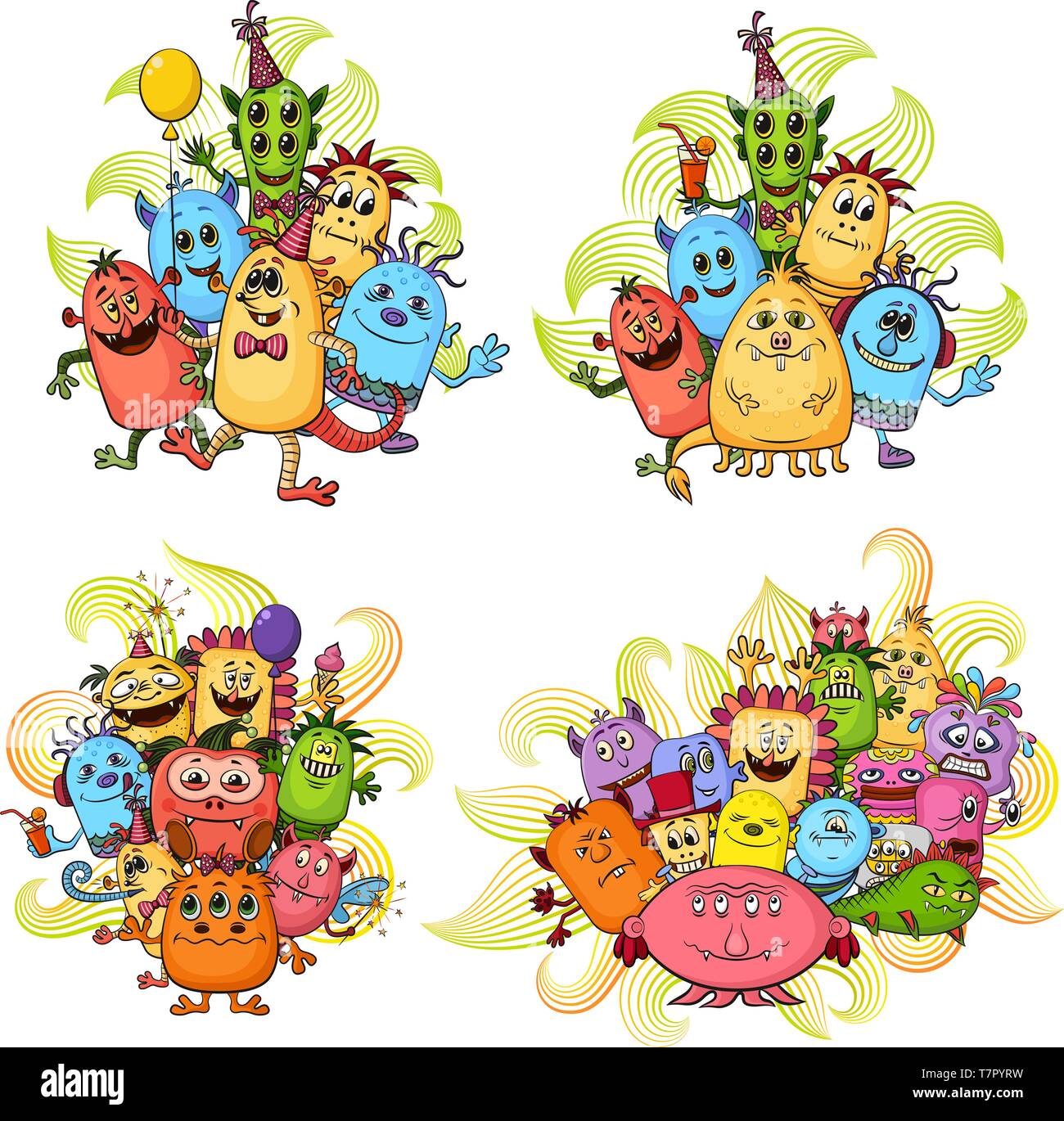 Cartoon Monsters Set Stock Vector Image & Art - Alamy