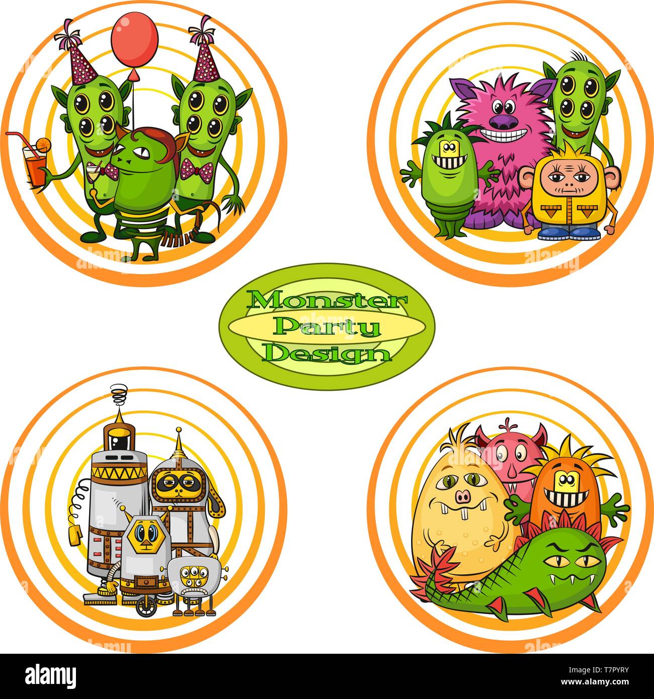 Cartoon Monsters Set Stock Vector Image & Art - Alamy