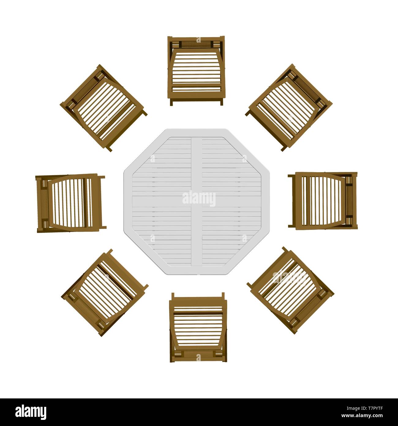 Round table from above empty Stock Vector Images - Alamy