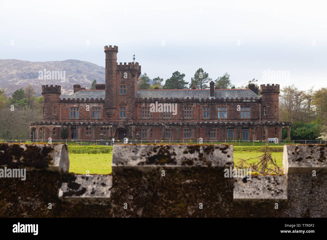 Exterior view of the Kinloch Castle holiday home of George Bullough ...