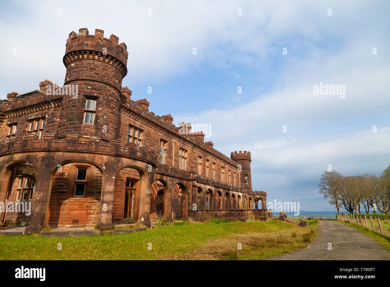 Exterior view of the Kinloch Castle holiday home of George Bullough ...