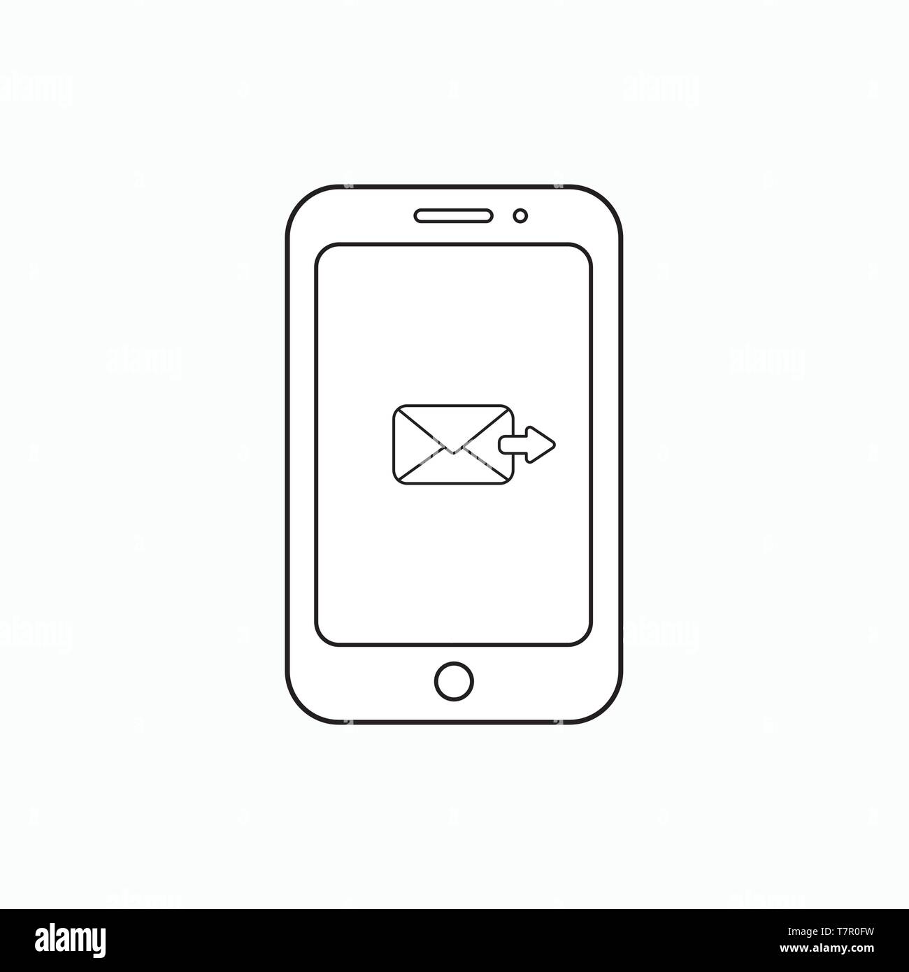 Vector icon concept of yellow closed envelope incoming mail inside ...