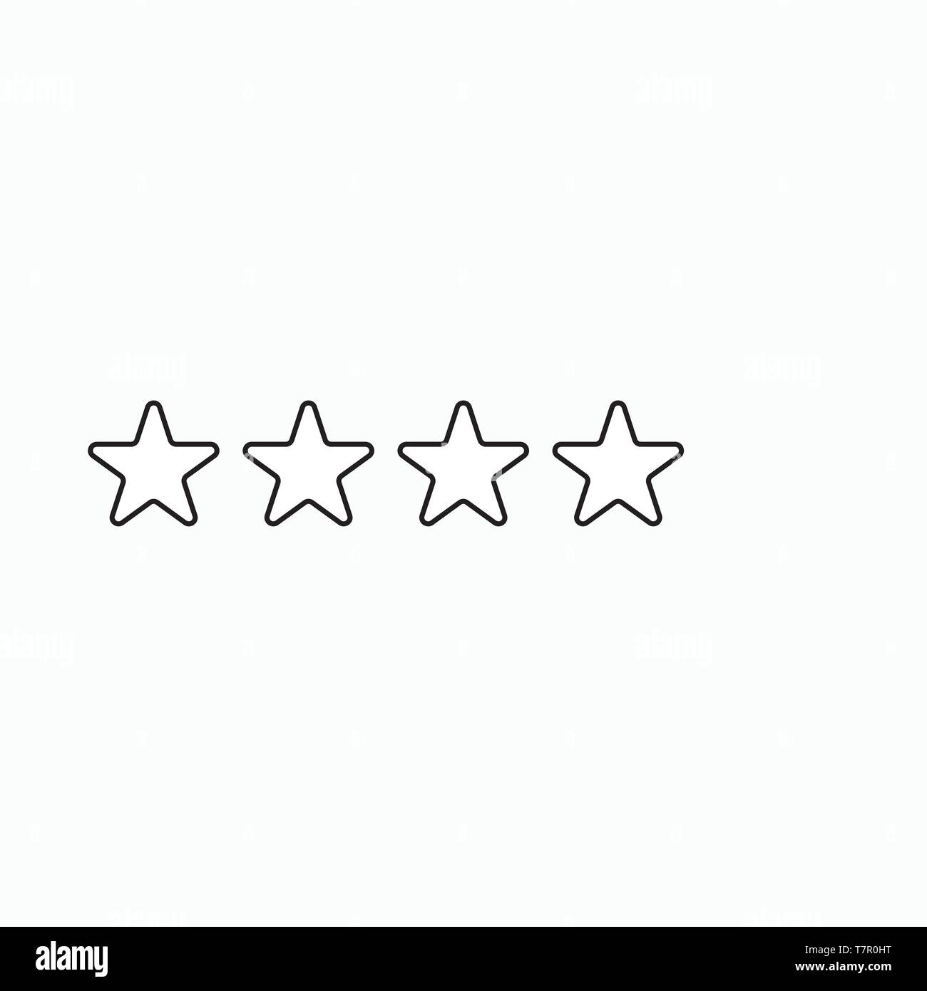 Vector icon concept of giving four stars. Black outlines Stock Vector ...