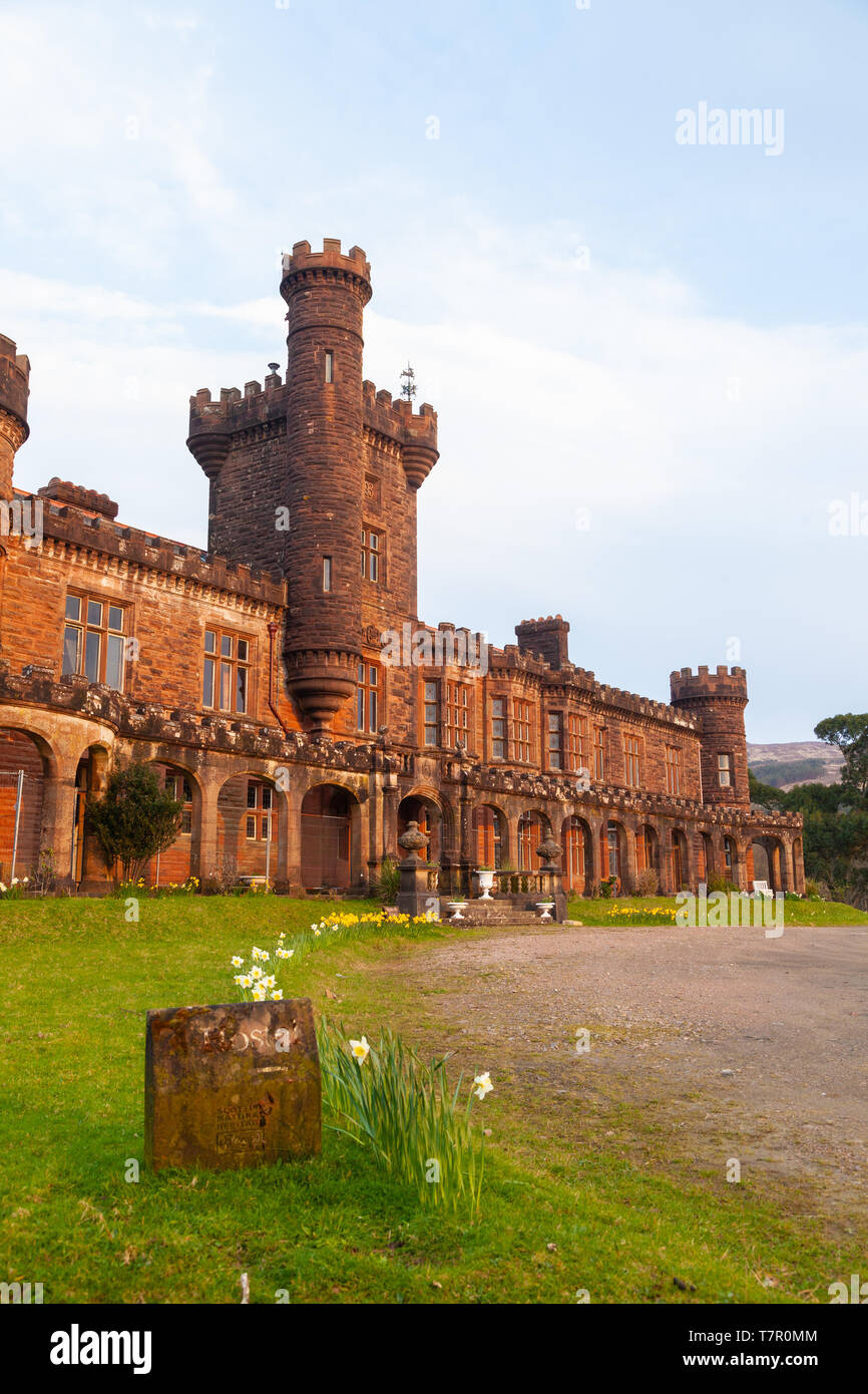 Exterior view of the Kinloch Castle holiday home of George Bullough ...