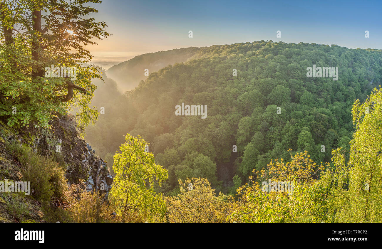 Sunrise and beautiful landscape view over the gorge and valley from ...