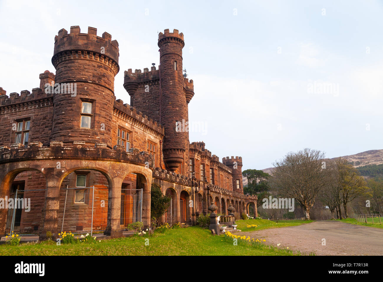 Exterior view of the Kinloch Castle holiday home of George Bullough ...