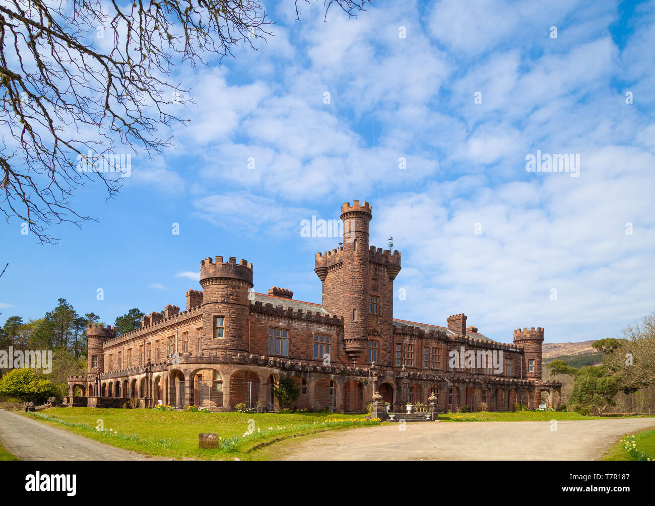 Exterior view of the Kinloch Castle holiday home of George Bullough ...