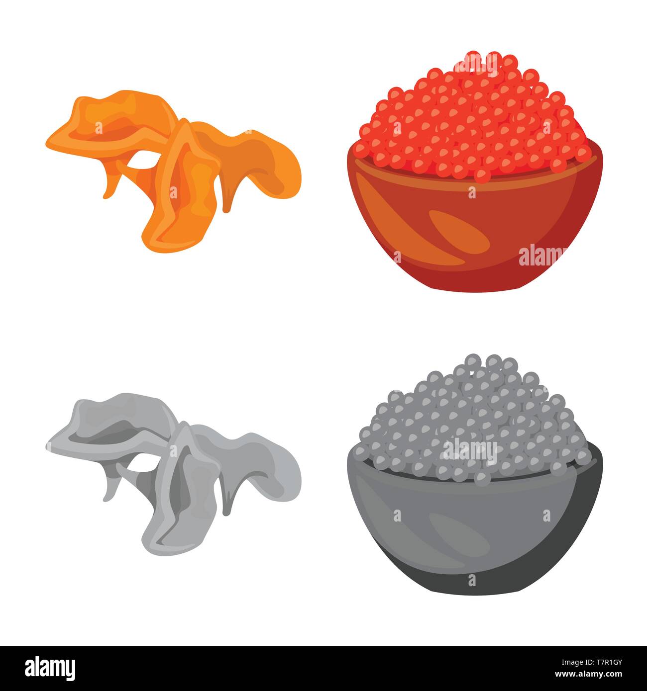 Vector illustration of taste and product sign. Set of taste and cooking ...