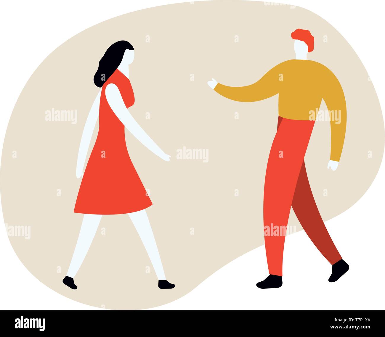 Man and woman have a question. Speech bubble. Husband and wife deal the ...