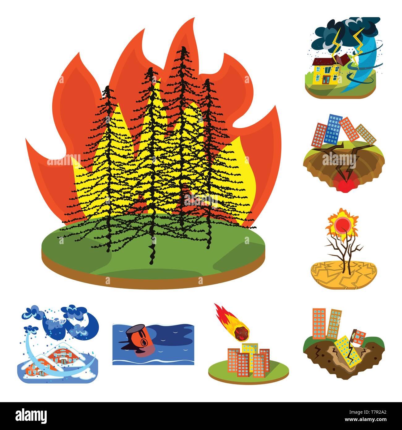 Vector design of cataclysm and disaster logo. Collection of cataclysm ...