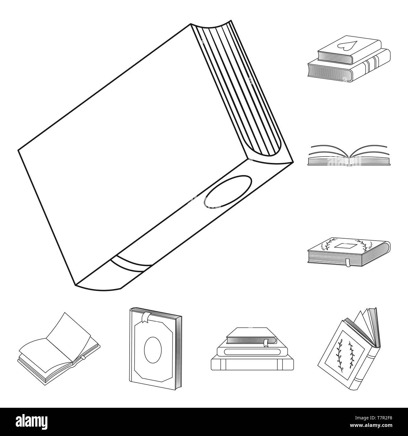Isolated object of study and literature symbol. Collection of study and ...