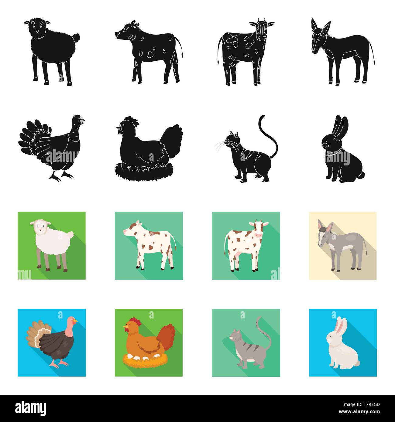 Vector illustration of breeding and kitchen sign. Set of breeding and ...