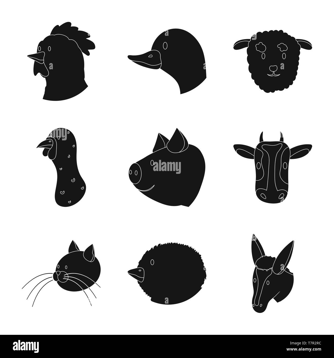 Vector illustration of ranch and organic symbol. Collection of ranch ...