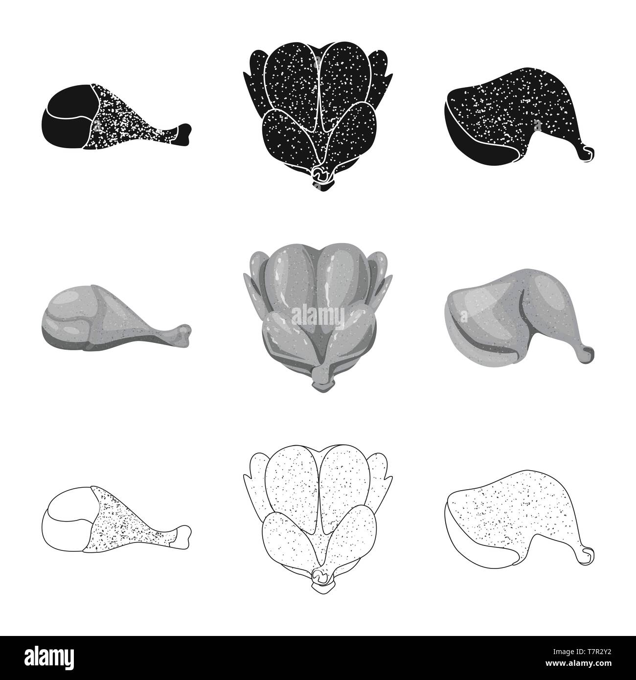 Vector design of product and poultry logo. Collection of product and ...