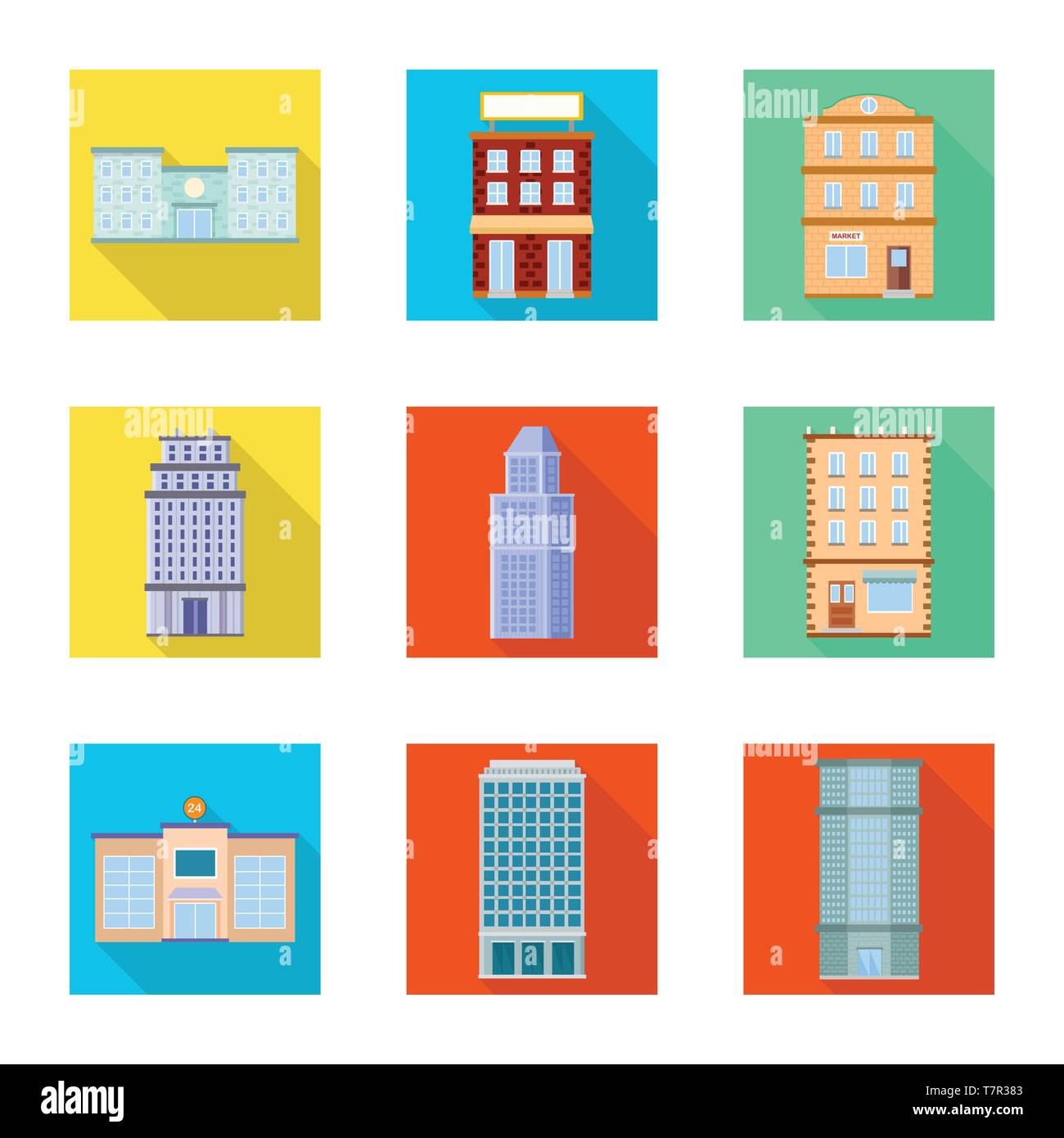 Vector illustration of municipal and center logo. Set of municipal and ...