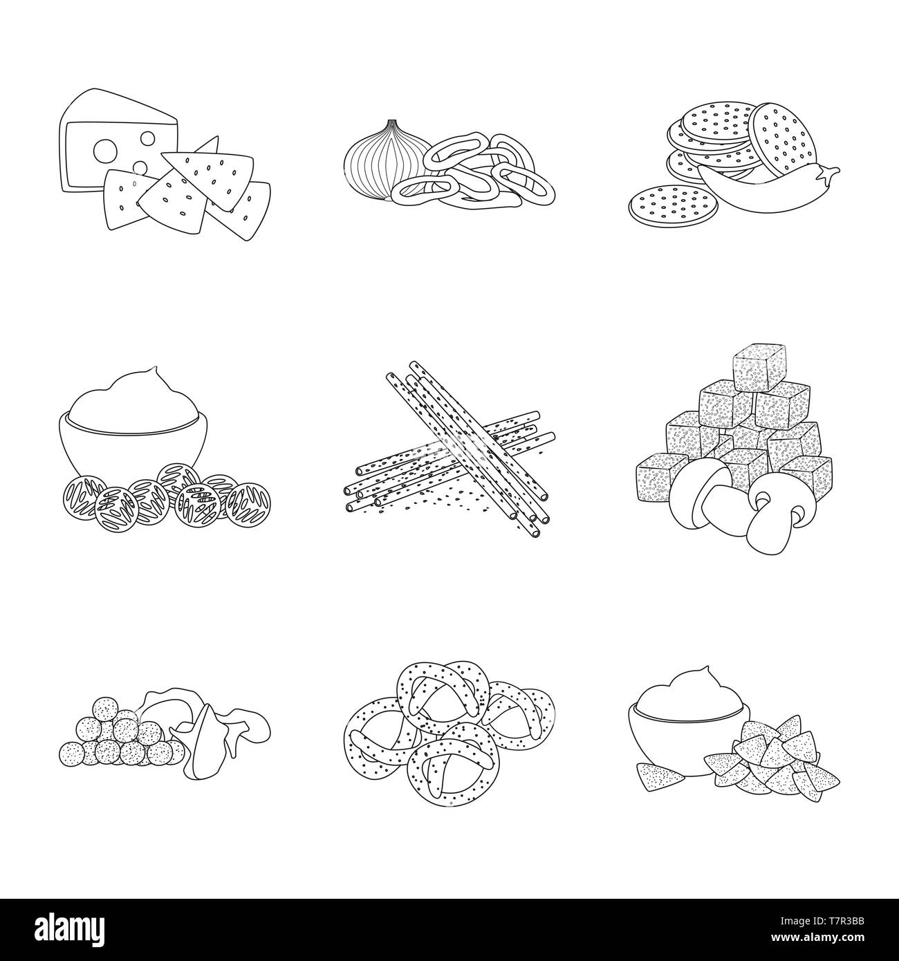 Isolated object of taste and crunchy icon. Collection of taste and ...