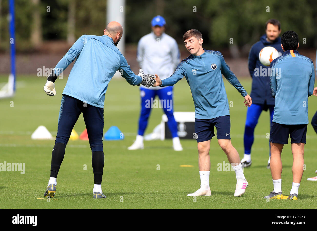 Chelsea's Billy Gilmour (centre) during a training session at CFC ...