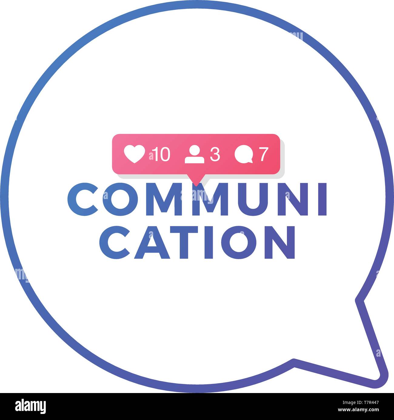 Vector illustration of a social media communication concept ...