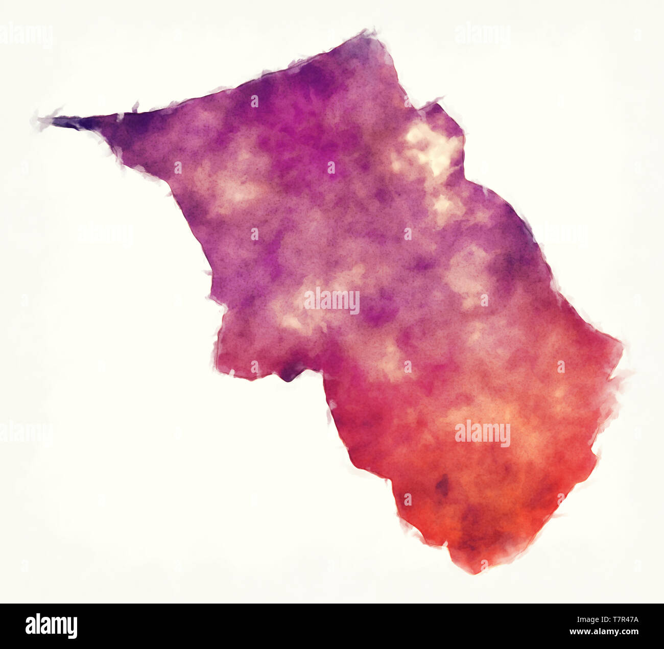 Belait district watercolor map of Brunei Stock Photo - Alamy