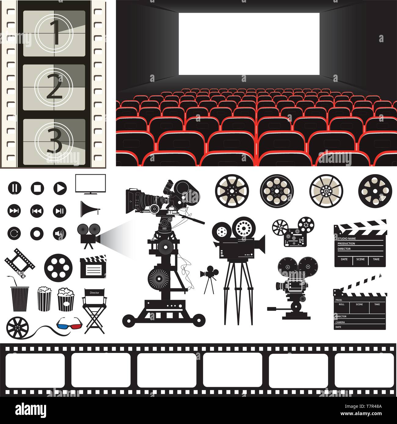Cinema objects Stock Vector Images - Alamy