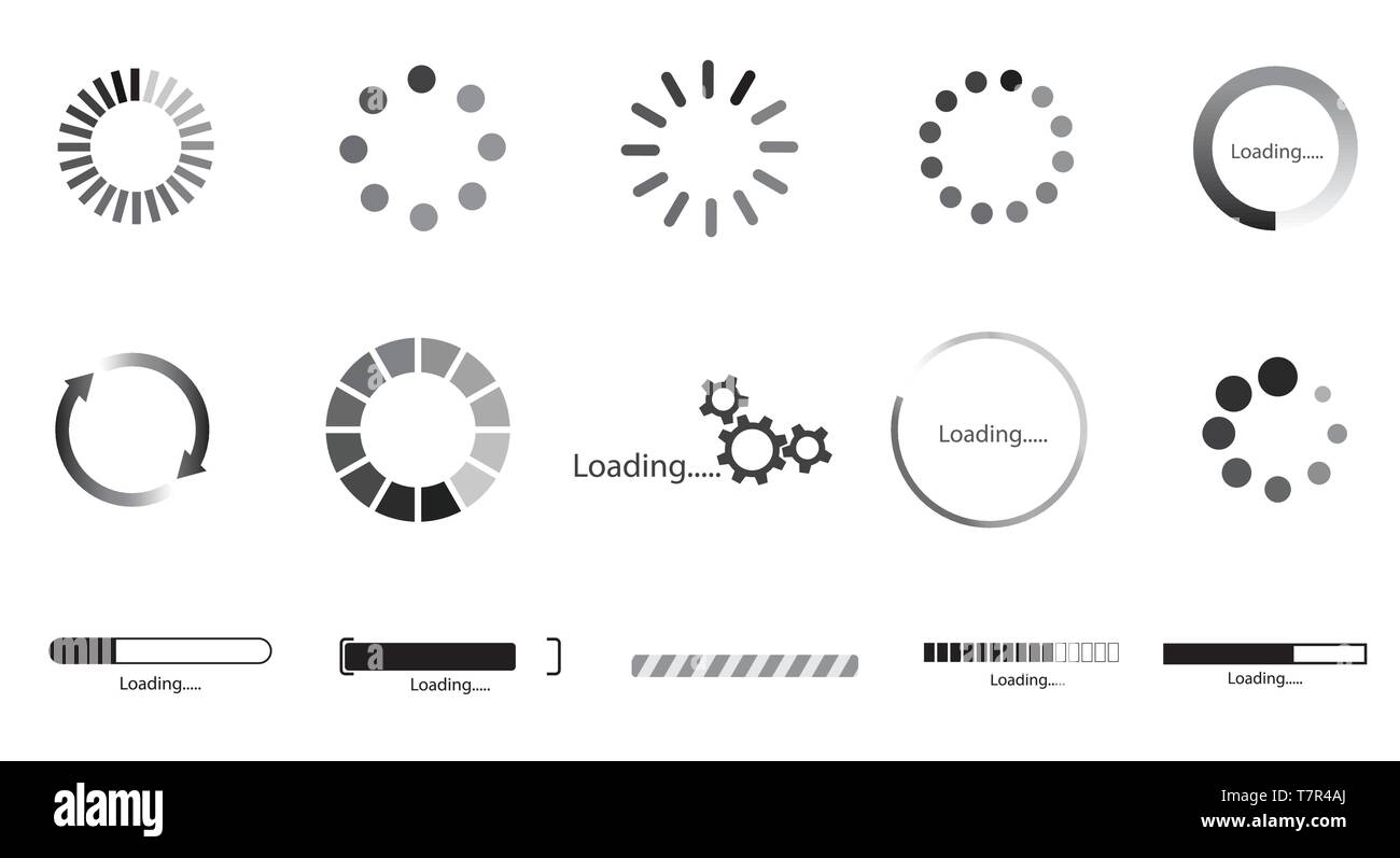 Loading bar vector Black and White Stock Photos & Images - Alamy