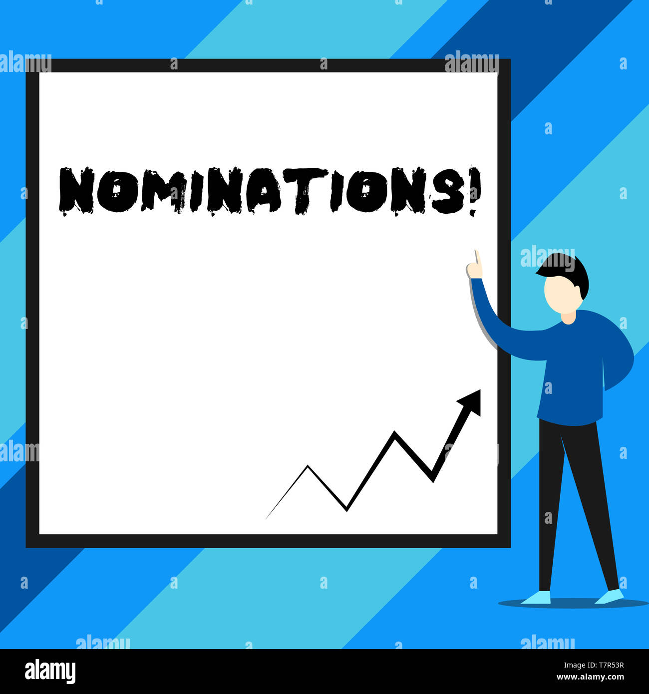 Text sign showing Nominations. Business photo text action of nominating ...