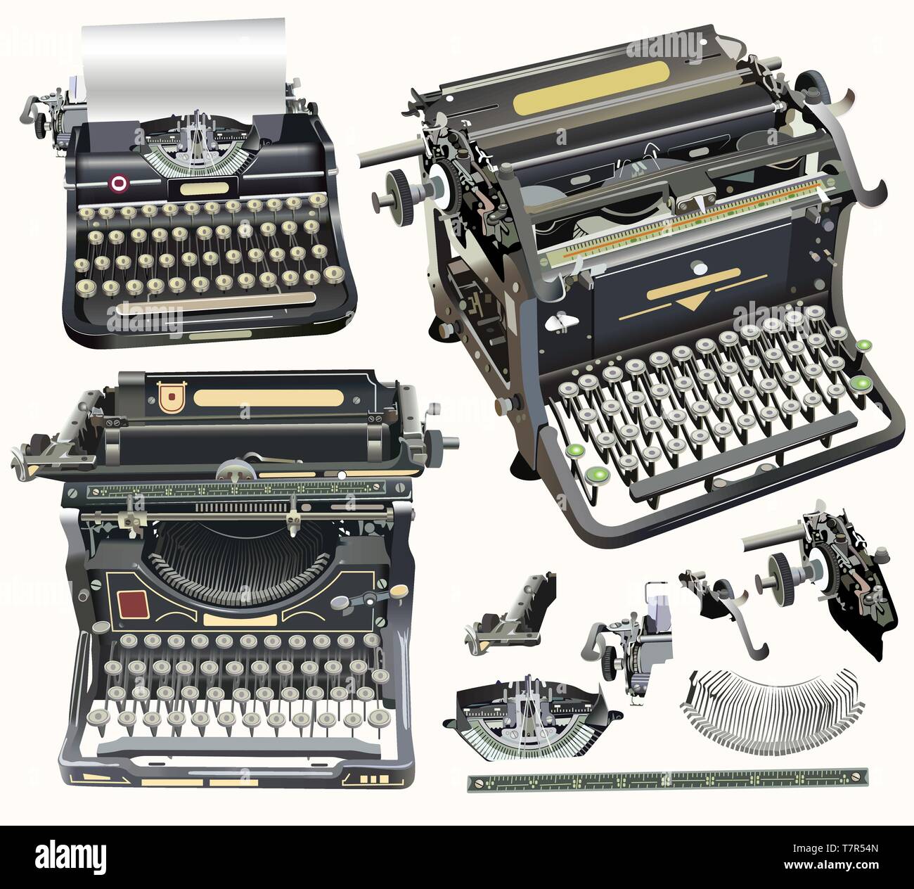 old fashion vector typewriters Stock Vector Image & Art - Alamy