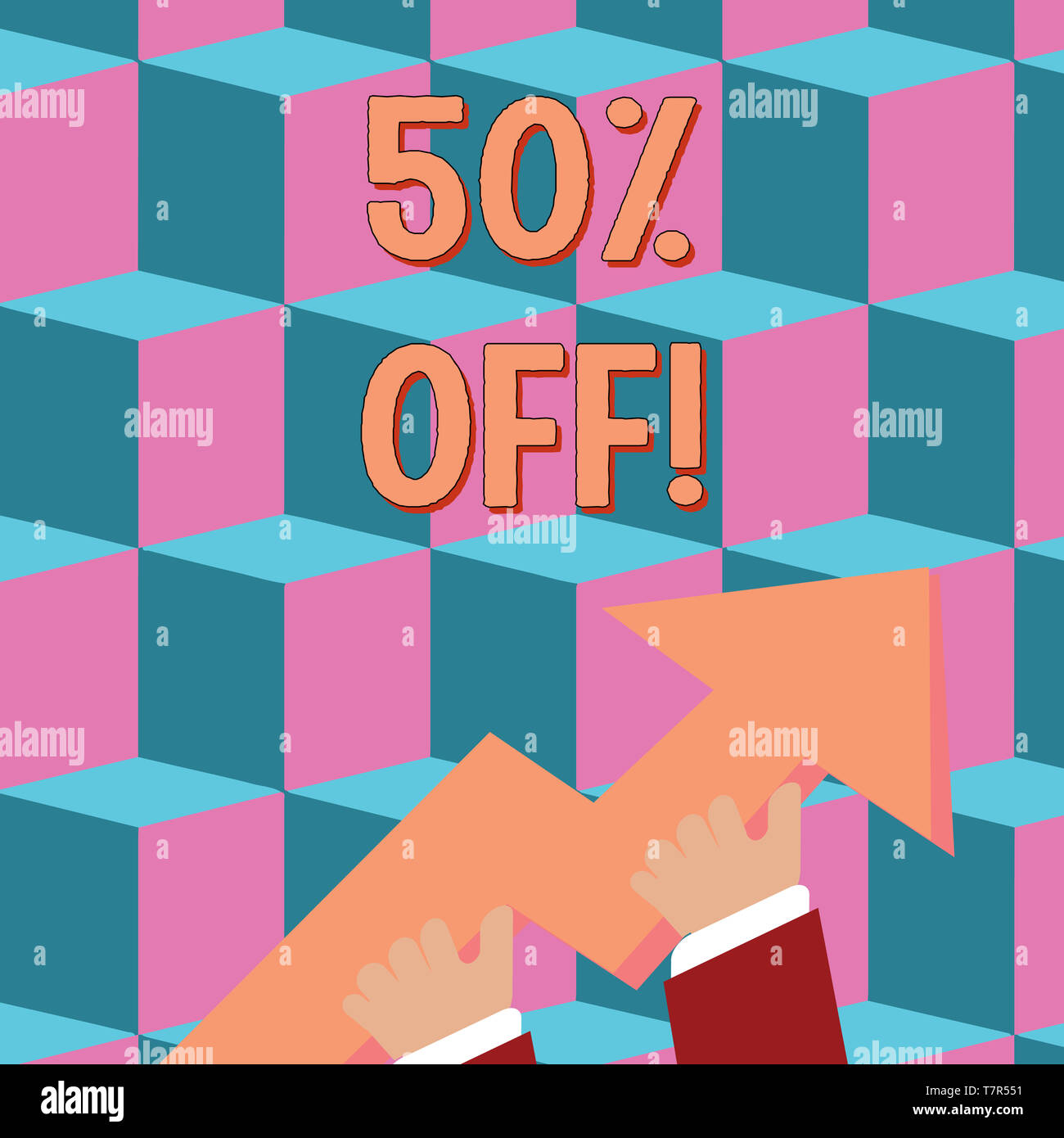 Conceptual hand writing showing 50 Percent Off. Concept meaning 50 ...