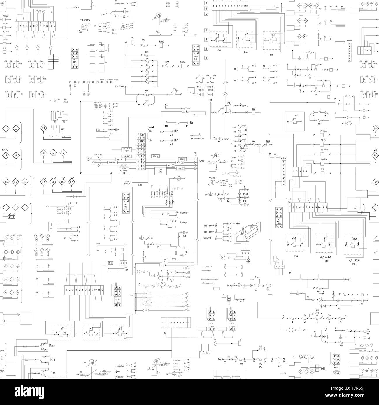 Circuit layout chart Black and White Stock Photos & Images - Alamy