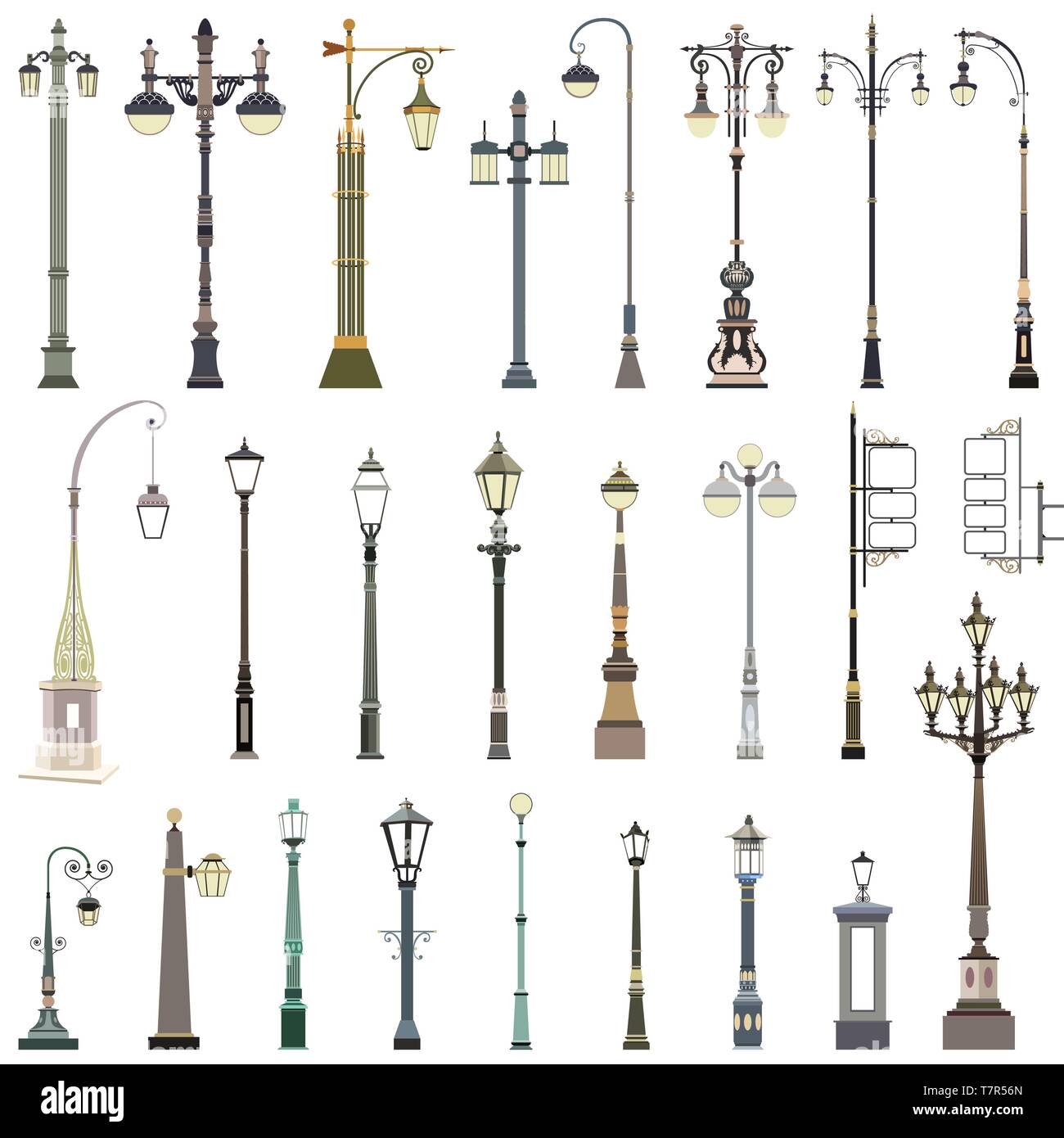 street lamps vector illustraitons Stock Vector Image & Art - Alamy