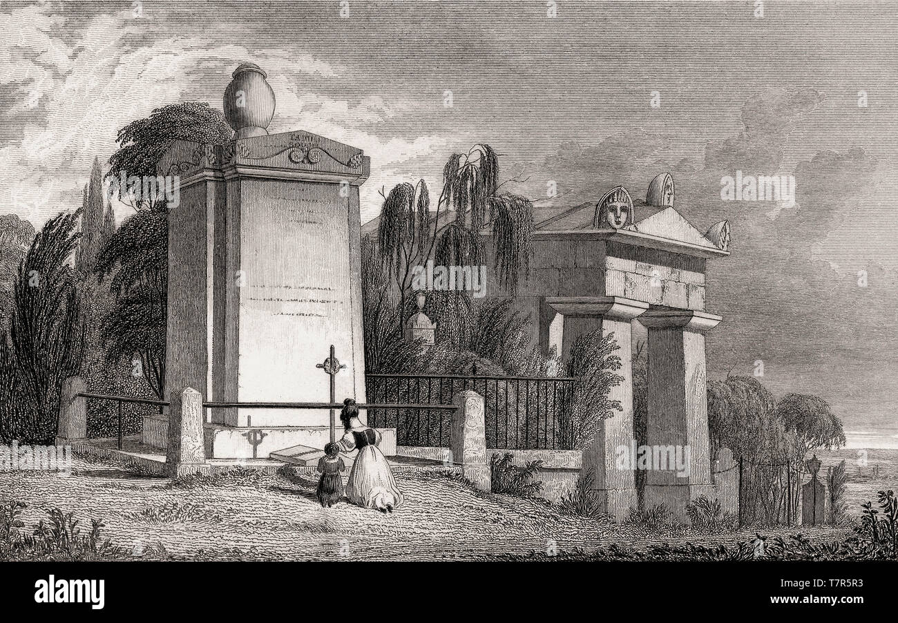 Vintage cemetery drawing hi-res stock photography and images - Alamy