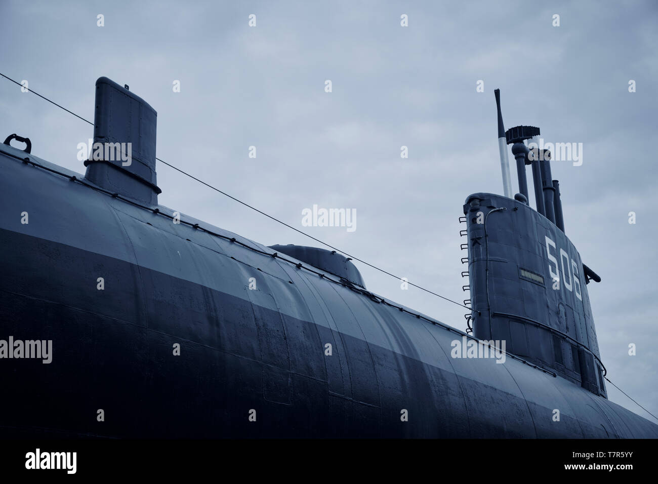 military u boat cruisers in the row - Part of submarine from World War ...