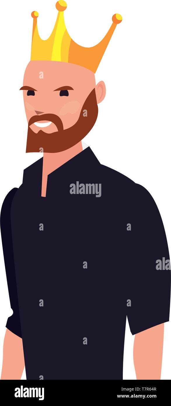 dad wearing crown happy fathers day vector illustration Stock Vector ...