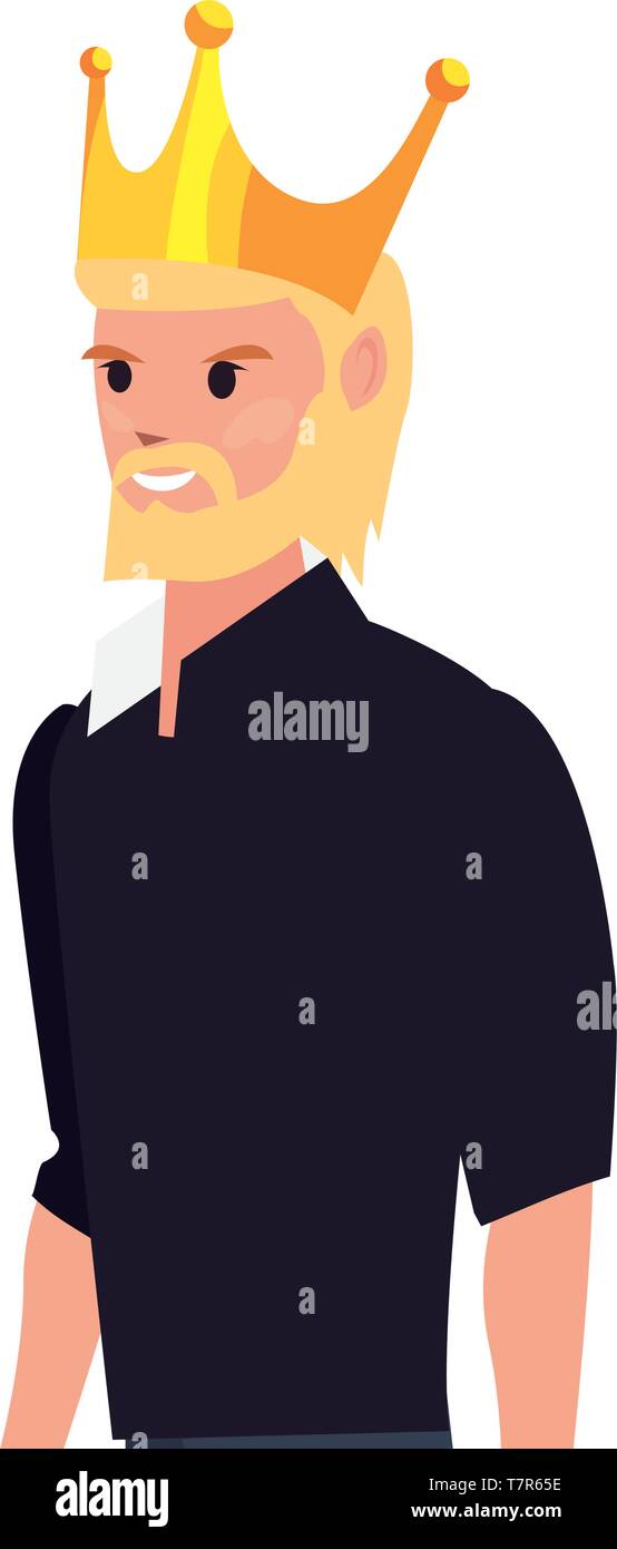 dad wearing crown happy fathers day vector illustration Stock Vector ...