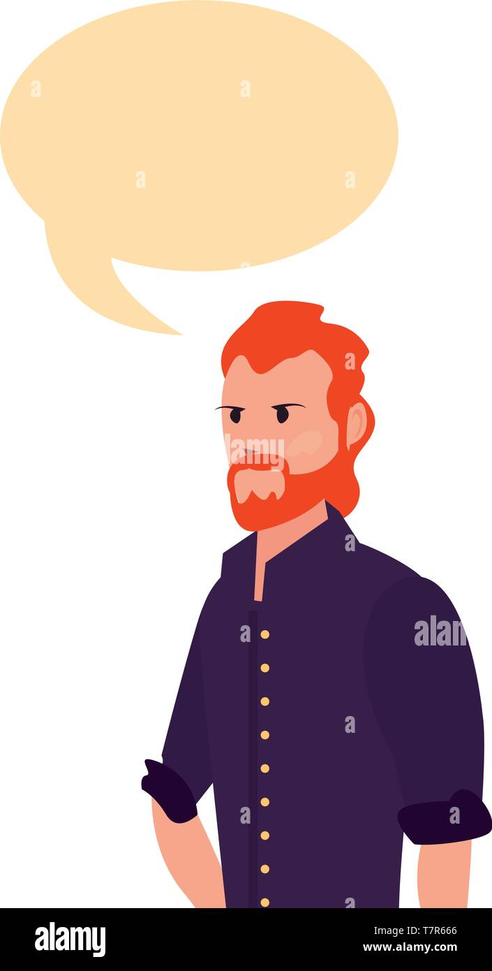 man character avatar male talking on white background vector ...