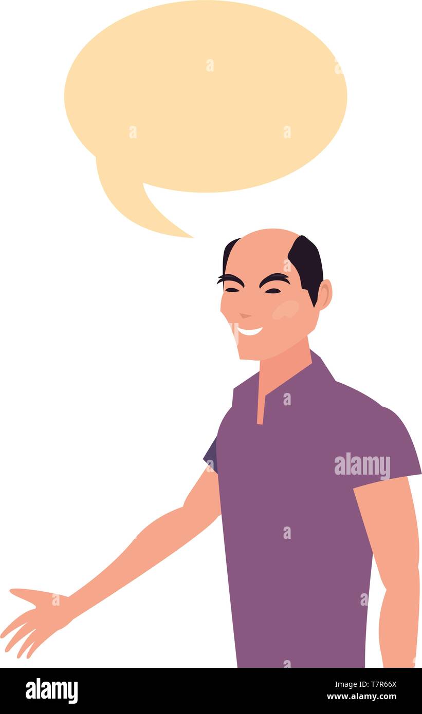man character avatar male talking on white background vector ...