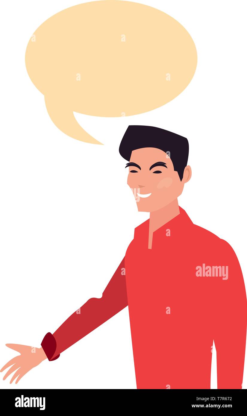 man character avatar male talking on white background vector ...