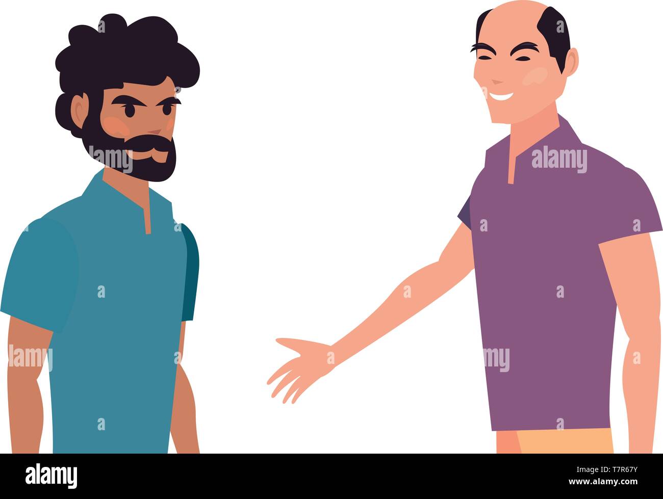 two men characters male portrait on white background vector ...