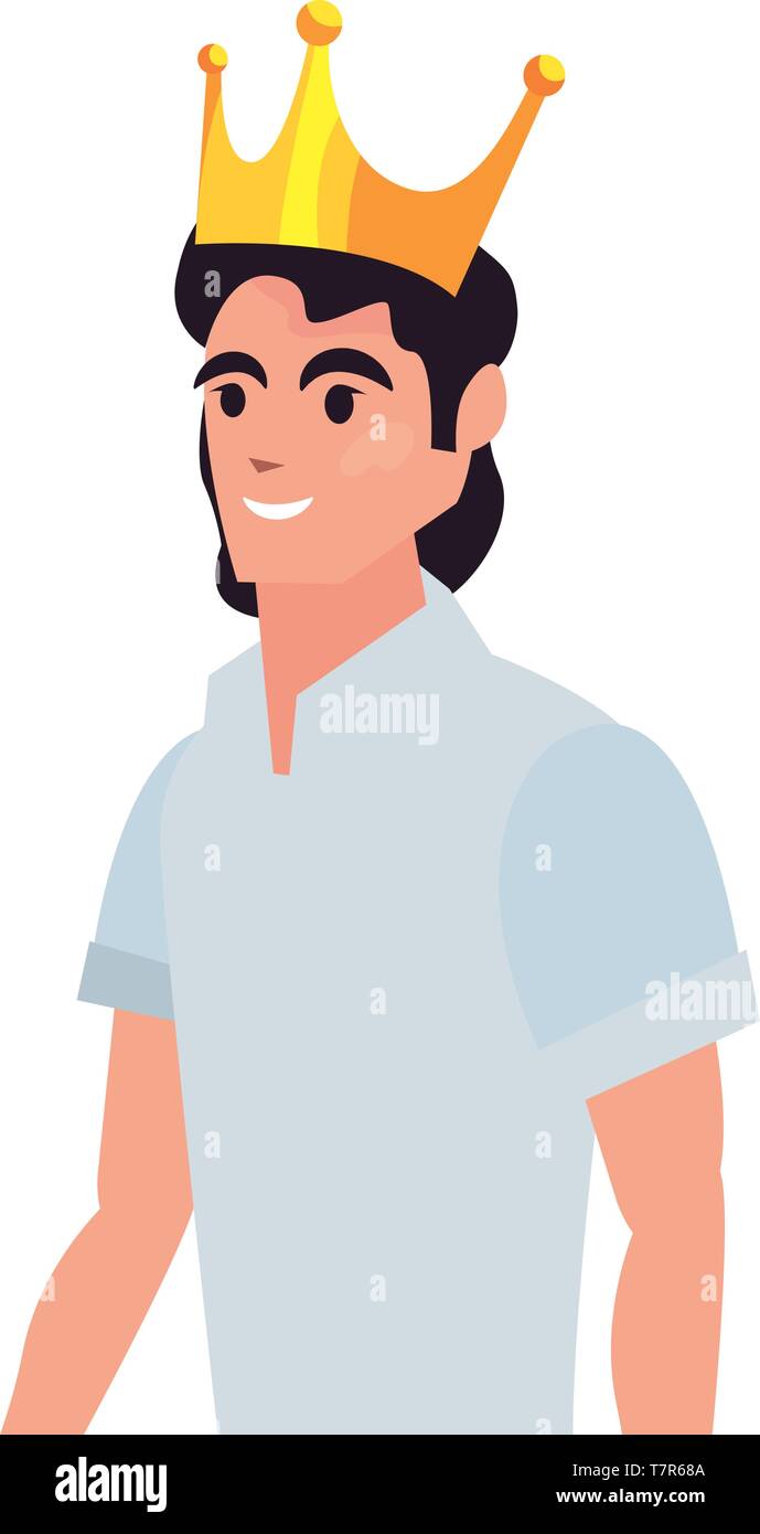 dad wearing crown happy fathers day vector illustration Stock Vector ...